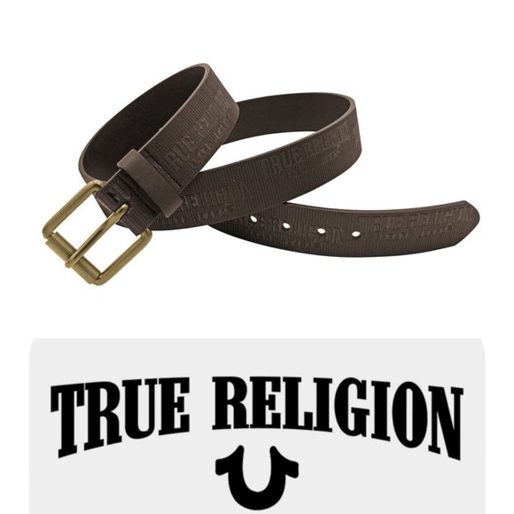 True Religion | Accessories | True Religion Mens Brown Logo Embossed ...
